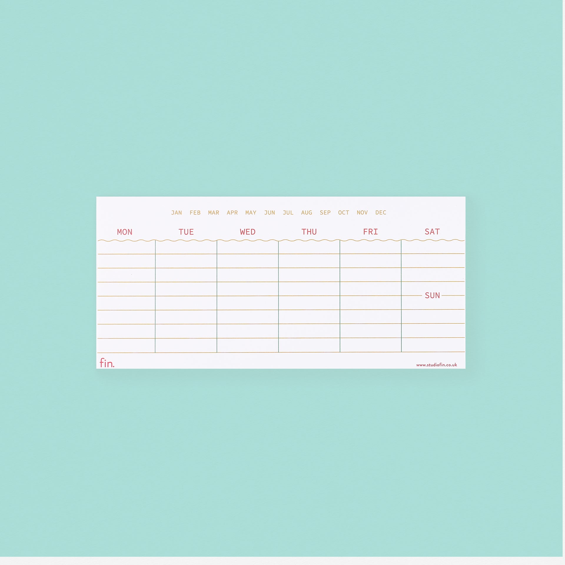Fin Studio Small Weekly Planner Notepad Funk