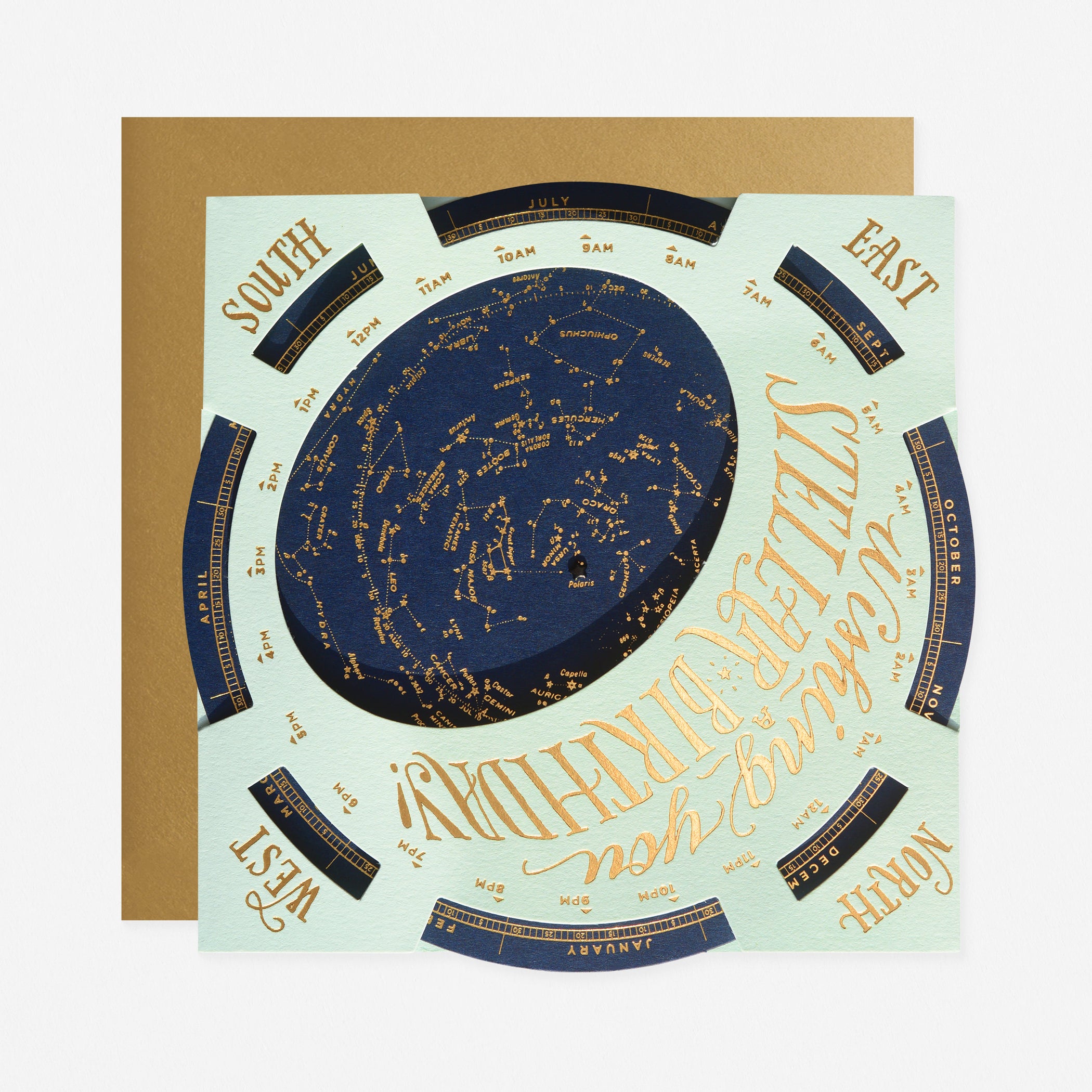 Handmade Birthday Planisphere Greeting Card
