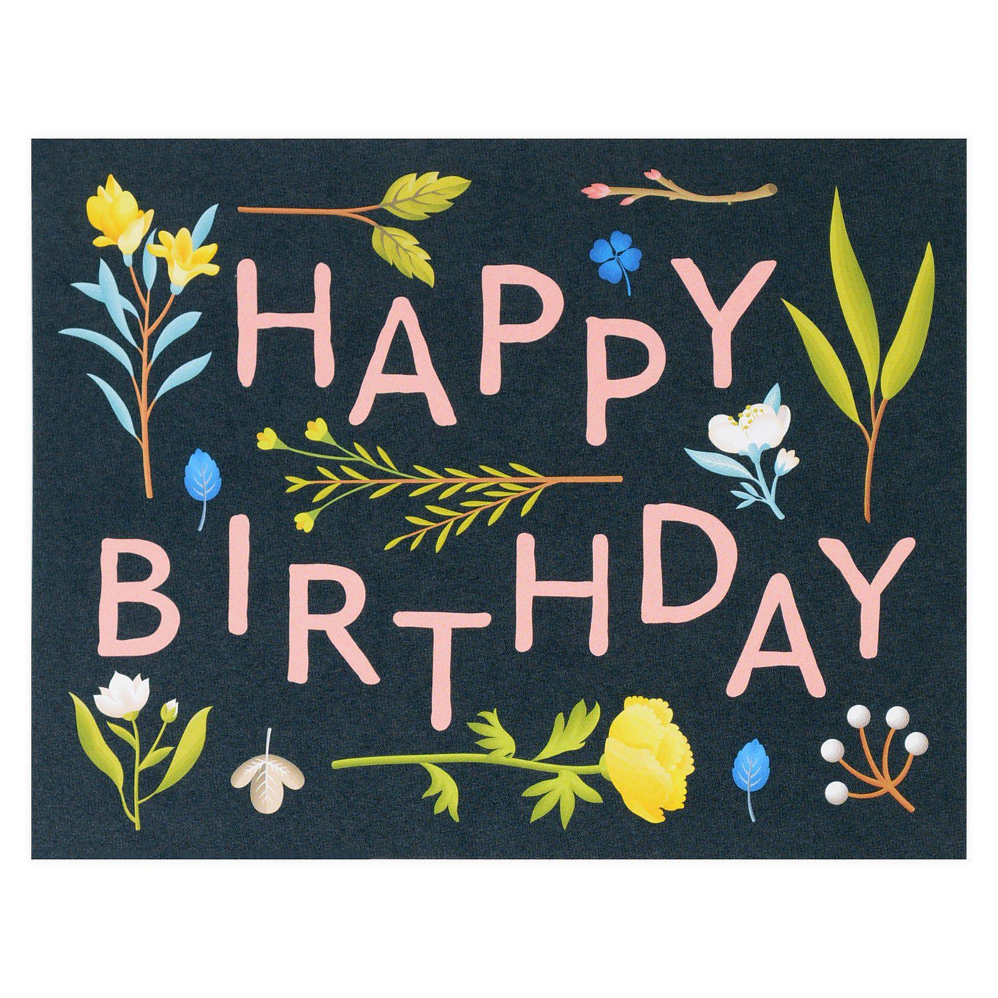 Clap Clap Plant Variety Birthday Card Navy