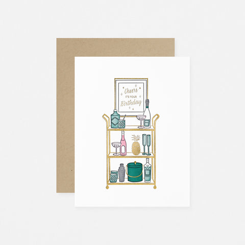 Bar Cart Birthday Card