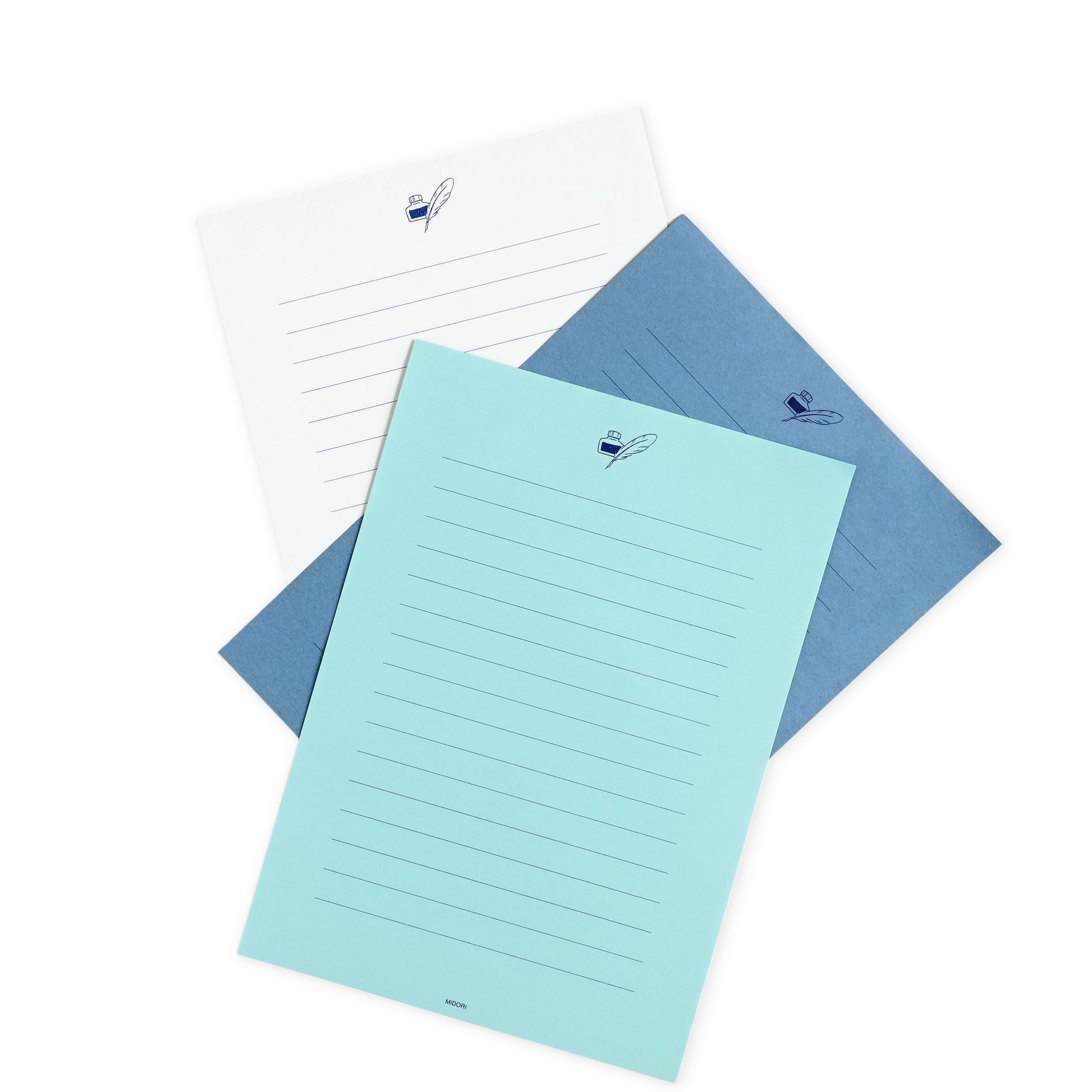Giving A Color Letter Pad And Envelopes Blue