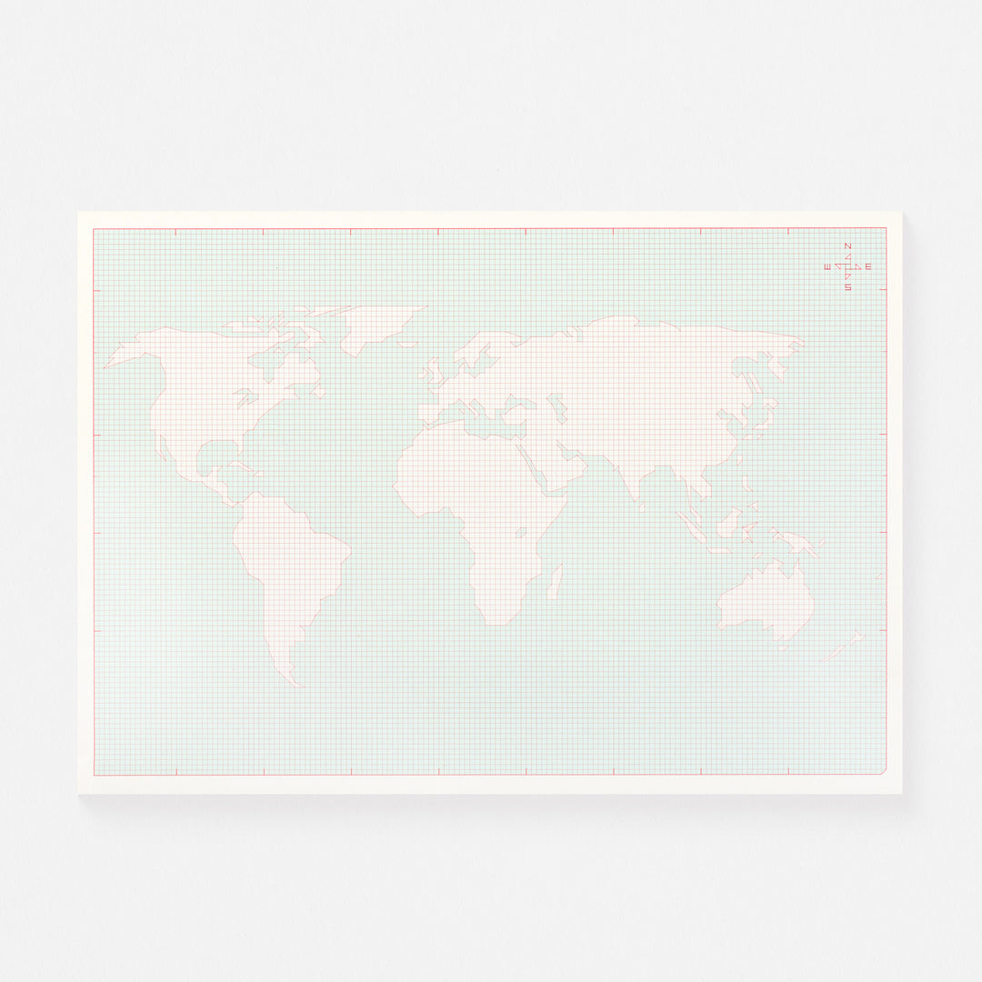 Desk Notepad World Map A4