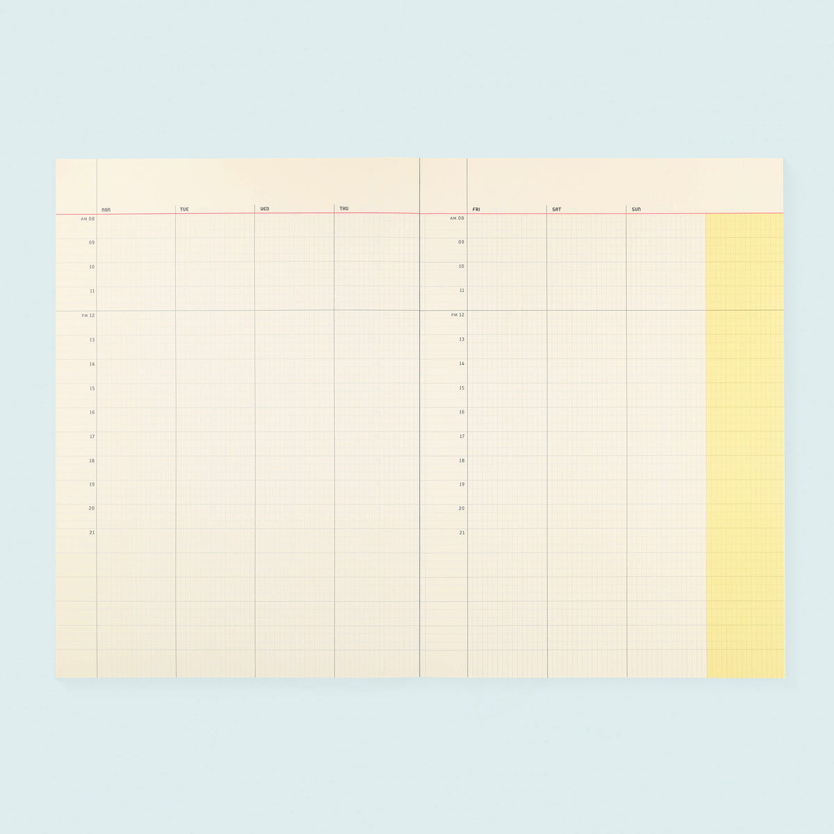 Large Weekly Organiser Planner Undated Flax Yellow