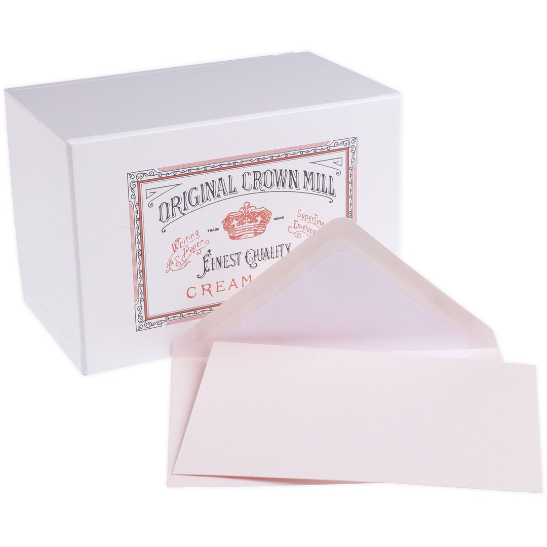 Original Crown Mill Classic Laid Note Card Presentation Box Pink
