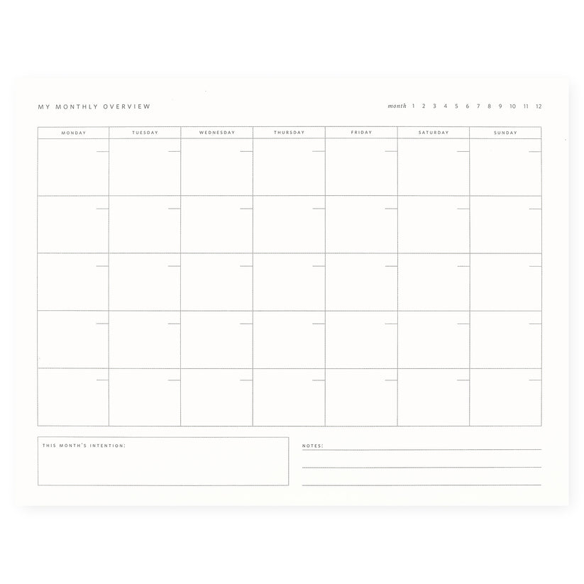 Ramona & Ruth Monthly Overview Notepad – GREER Chicago