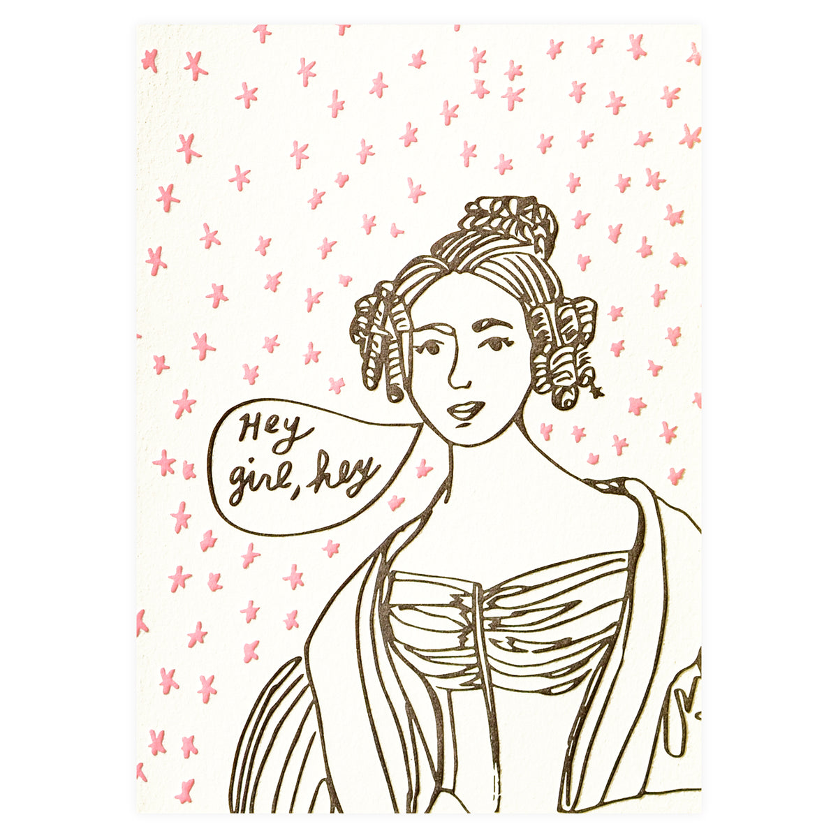 Portrait Hey Girl Greeting Card